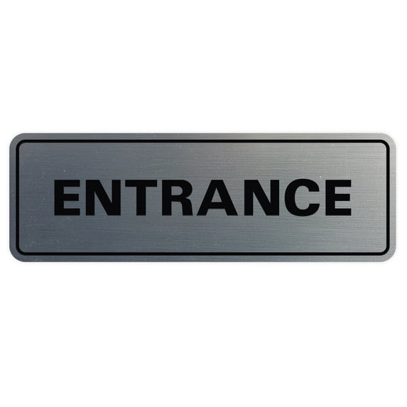 Basic ENTRANCE Door / Wall Sign - Silver - Large - Walmart.com