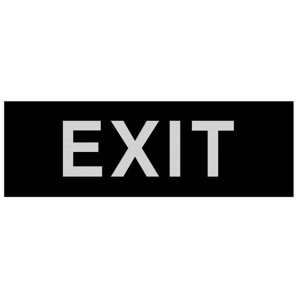 Basic EXIT Door / Wall Sign - Black / Silver - Large - Walmart.com