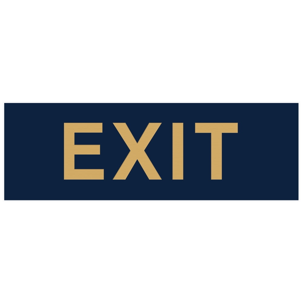 Basic EXIT Door / Wall Sign - Blue / Gold - Large - Walmart.com