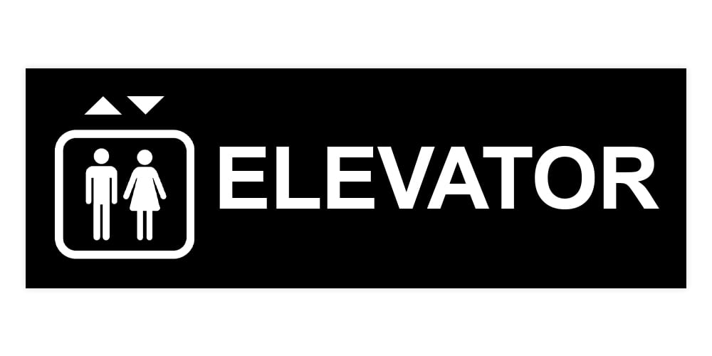 Basic Elevator Sign (Black) - Small - Walmart.com