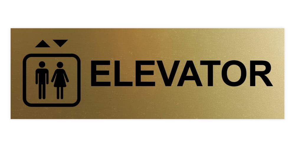 Basic Elevator Sign (Brushed Gold) - Large - Walmart.com
