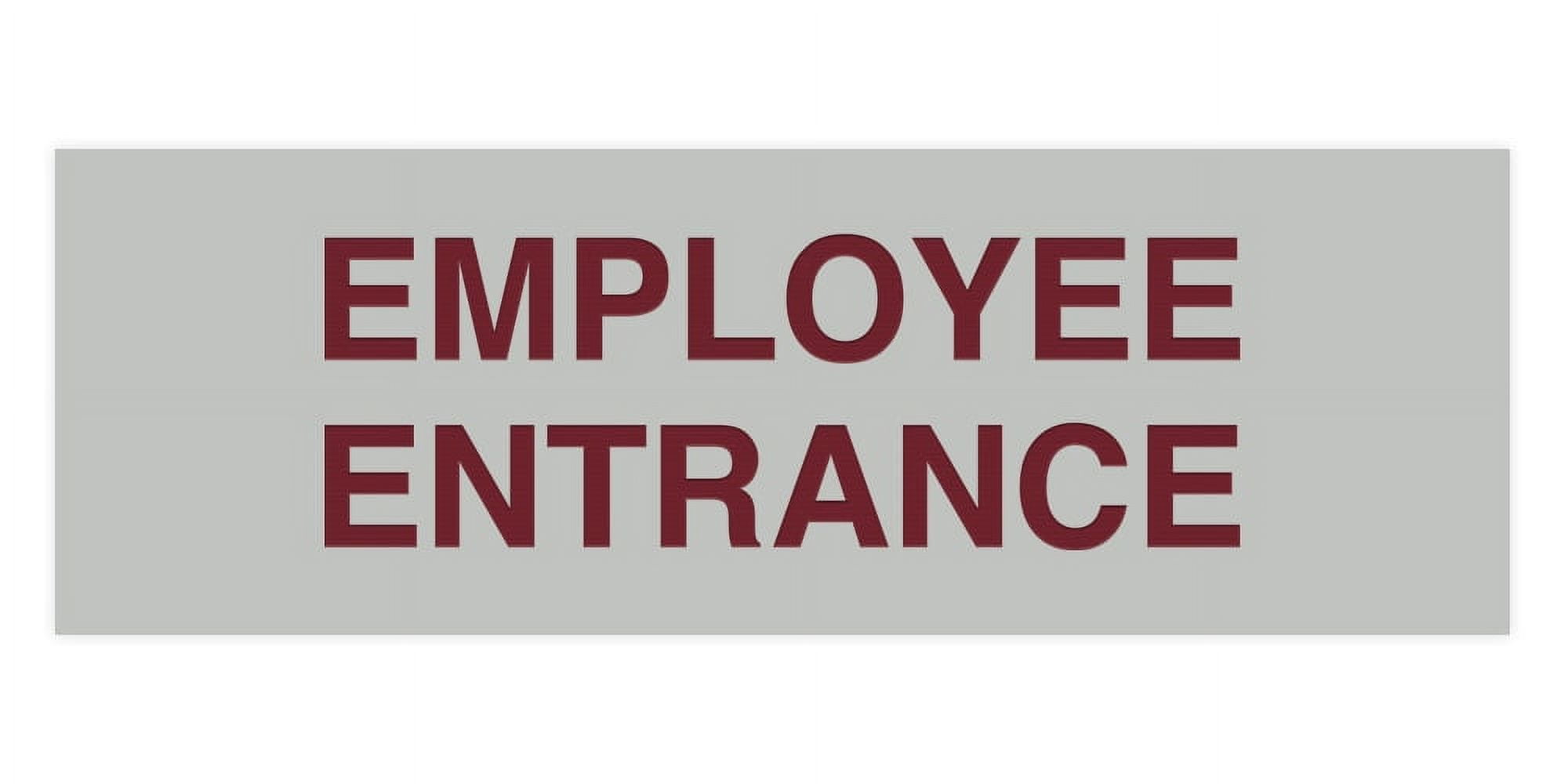 Basic Employee Entrance Sign (Light Grey / Burgundy) - Small - Walmart.com