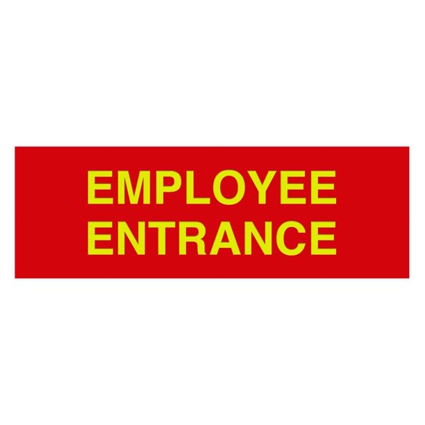 Basic Employee Entrance Sign (Red/Yellow) - Small - Walmart Business ...