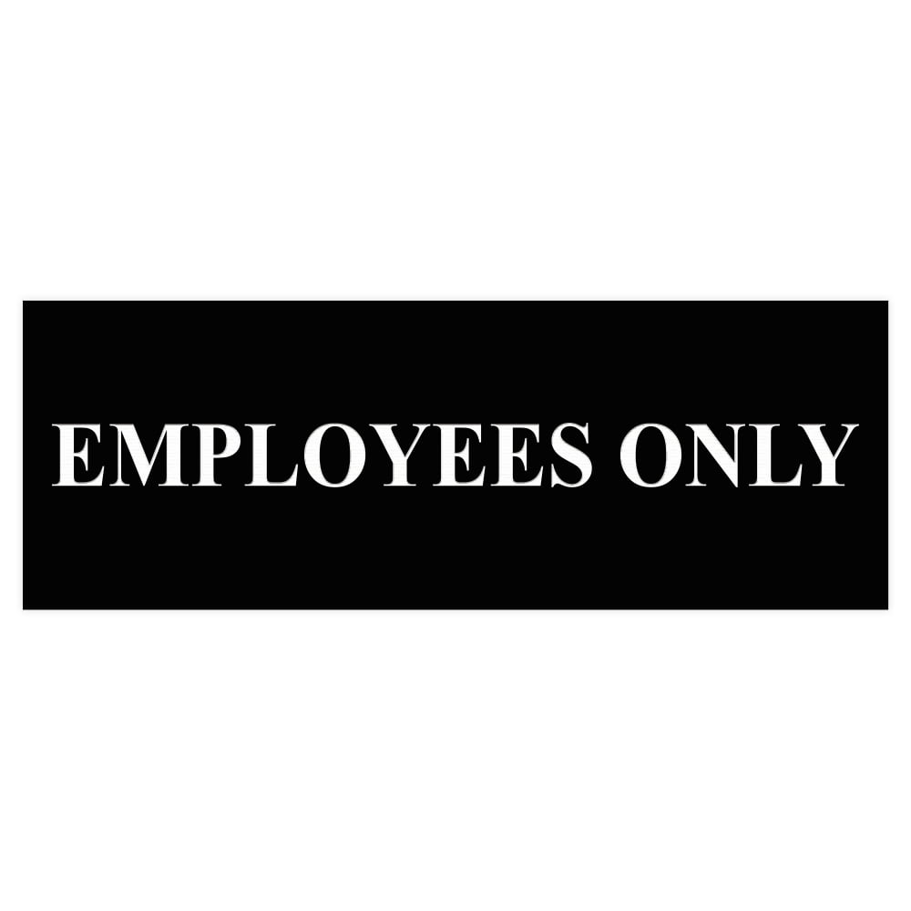 Basic Employees Only Door / Wall Sign - Black - Small - Walmart.com