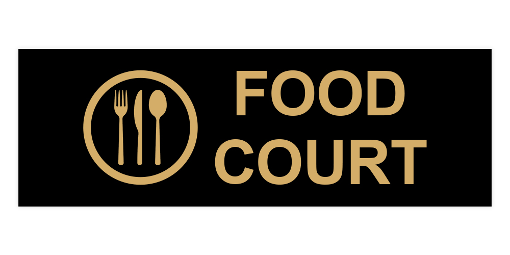 Basic Food Court Sign (Black) - Small - Walmart.com