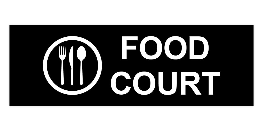 Basic Food Court Sign (Black) - Small - Walmart.com