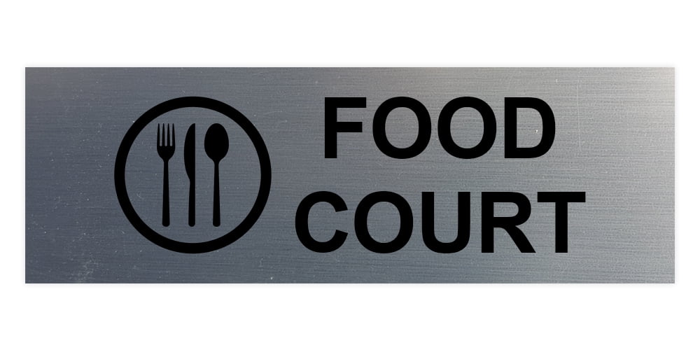Basic Food Court Sign (Brushed Silver) - Large - Walmart.com