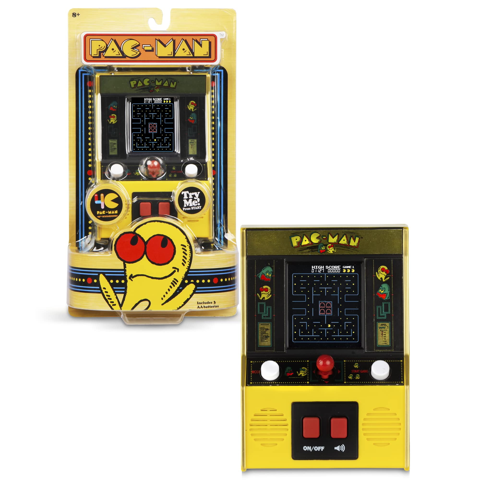 Basic Fun Arcade Classics - Pac-Man Color LCD Retro Mini Arcade Game, 2 ...