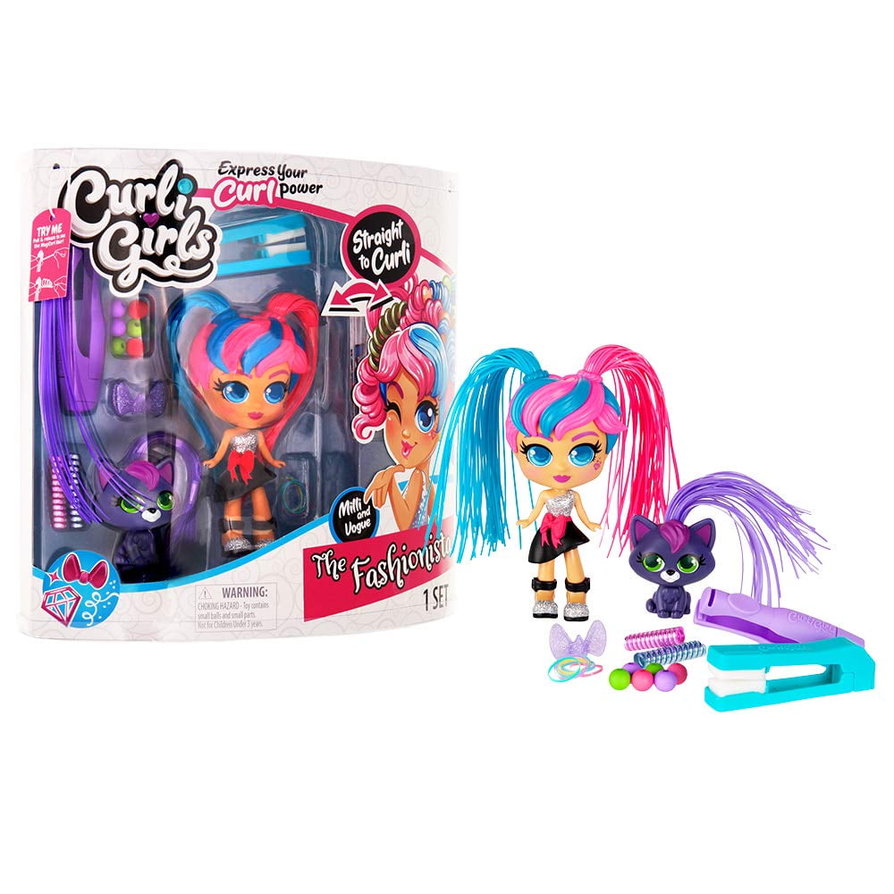 Basic Fun CurliGirls Milli, The Fashionista & Vogue, her cat - Deluxe ...