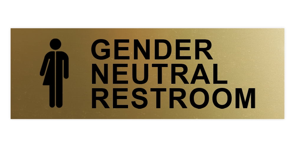 Basic Gender Neutral Restroom Sign (Brushed Gold) - Medium - Walmart.com