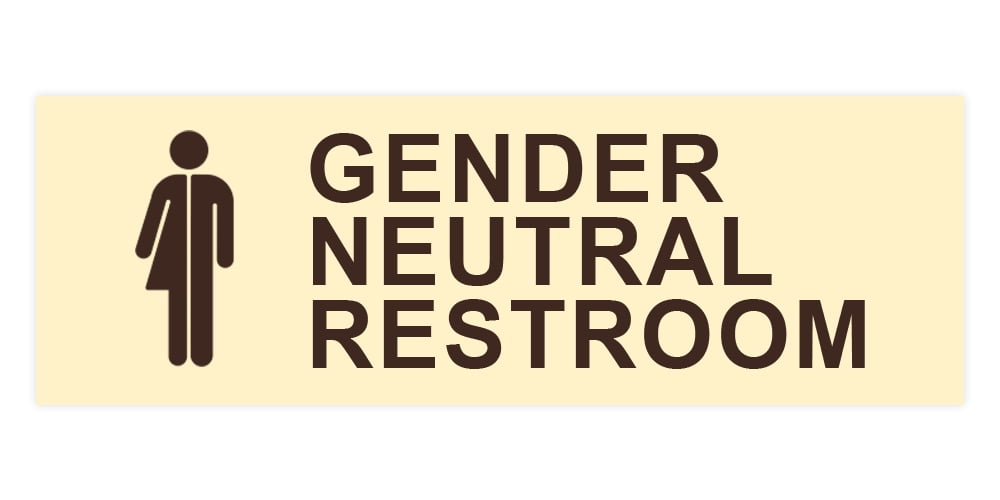 Basic Gender Neutral Restroom Sign (Ivory/Dark Brown) - Large - Walmart.com