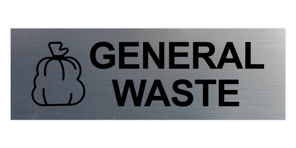 Basic General Waste Sign (Brushed Silver) - Medium - Walmart.com