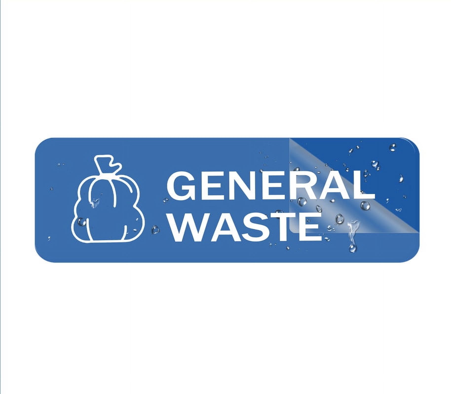 Basic General Waste Wall Or Door Sign Acrylic Plastic Sign Easy ...