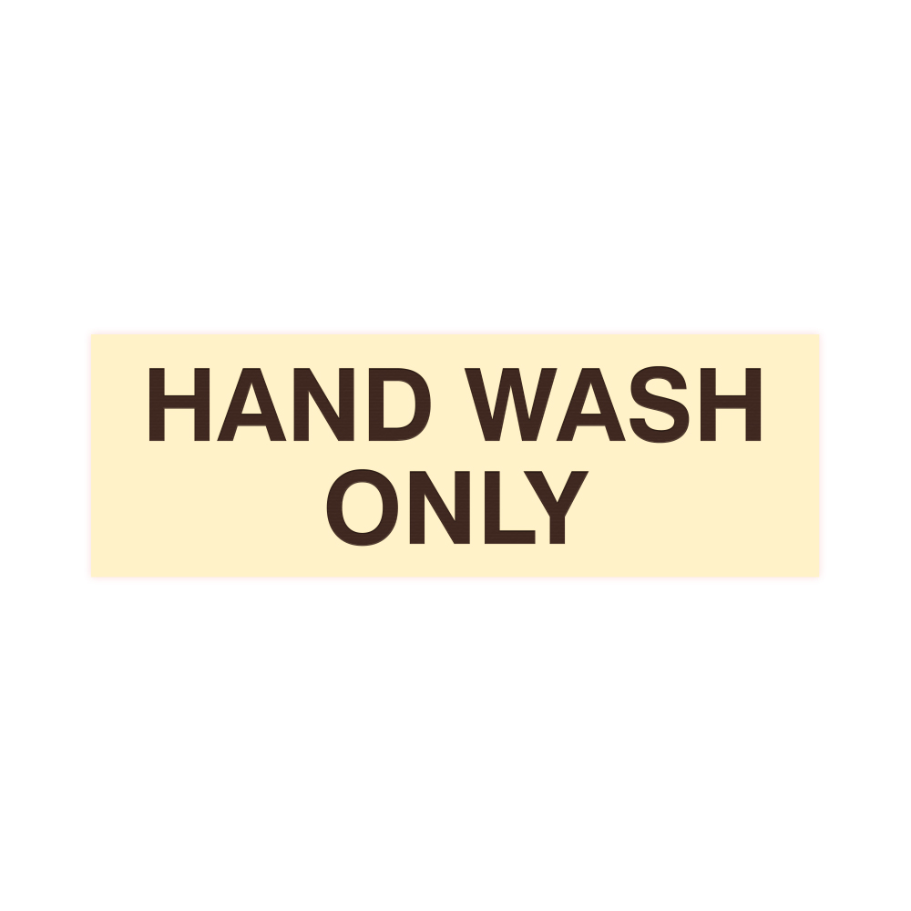 Basic Hand Wash Only Sign (Ivory/Dark Brown) - Large - Walmart.com