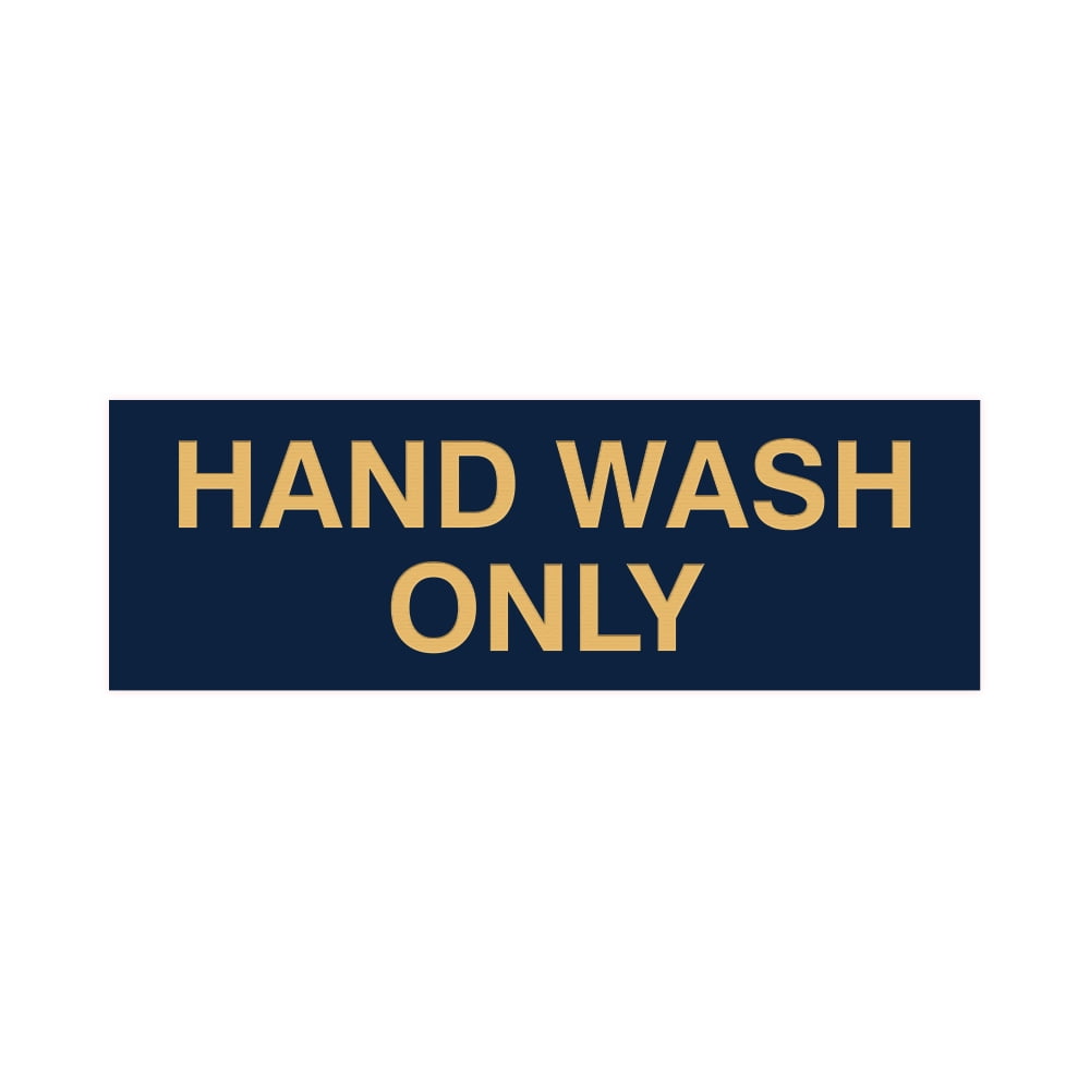 Basic Hand Wash Only Sign (Navy Blue/Gold) - Small - Walmart.com