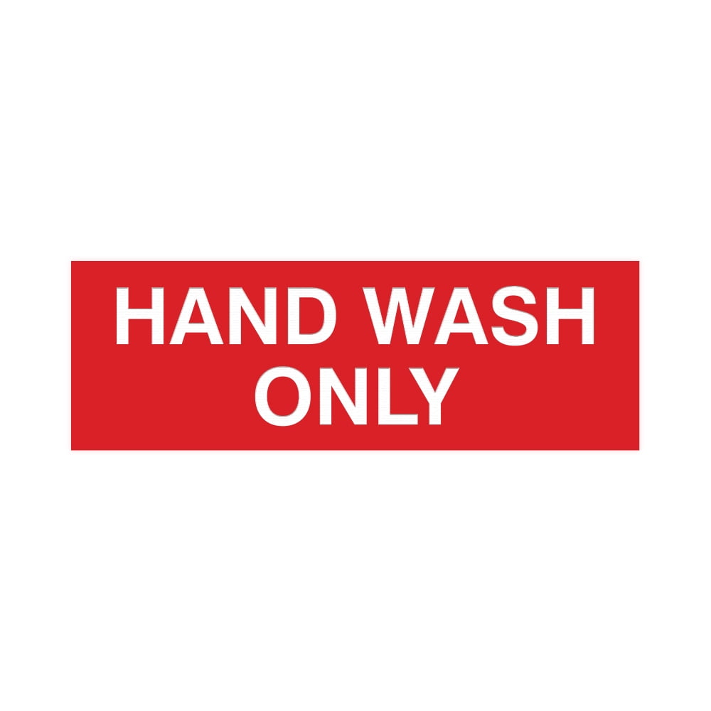 Basic Hand Wash Only Sign (Red) - Medium - Walmart.com