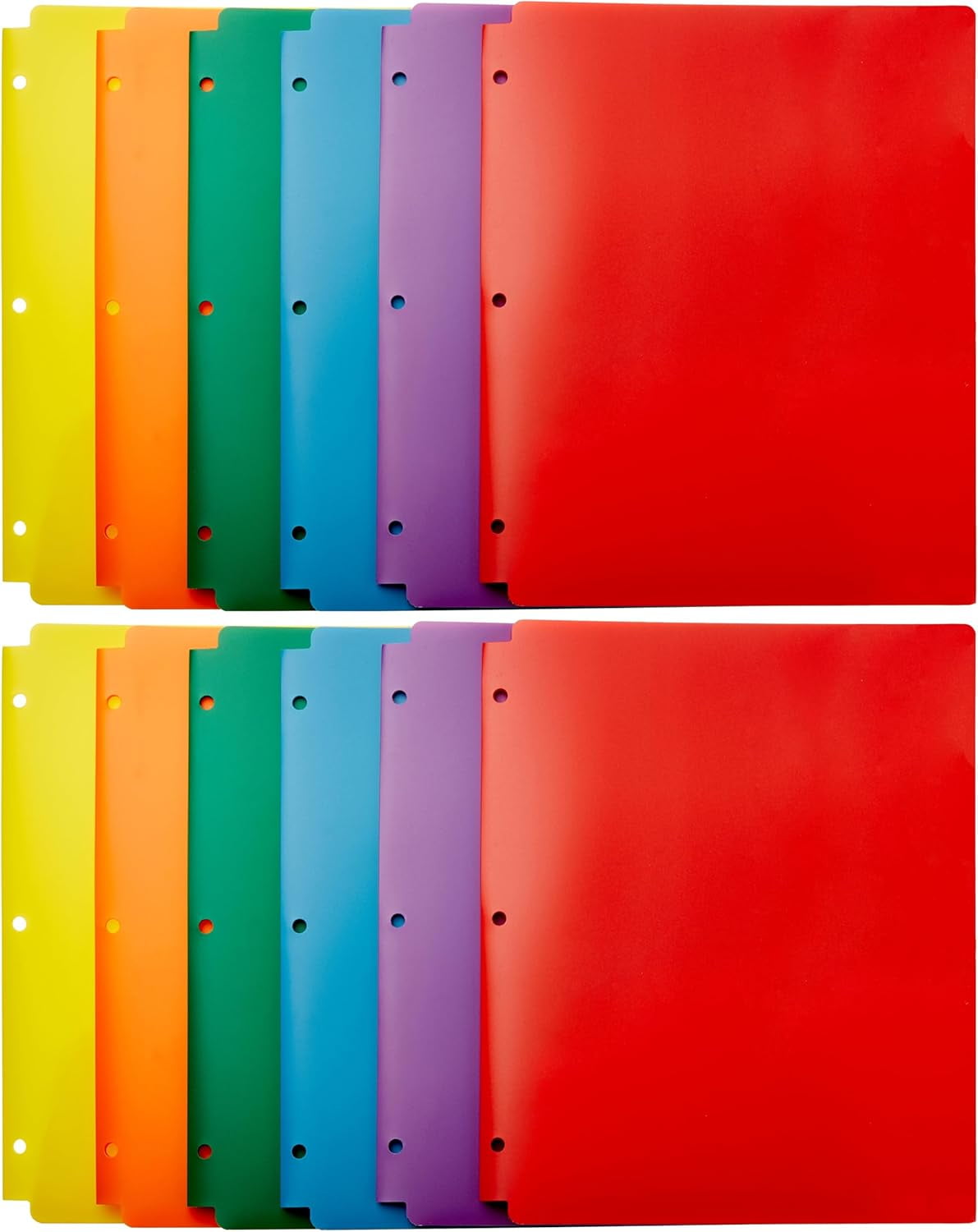 Basic Heavy Duty Colored Plastic Folders with 2 Pockets for Letter Size ...