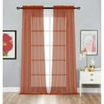 Basic Home Rod Pocket Sheer Voile Window Curtains Pumpkin Spice 84
