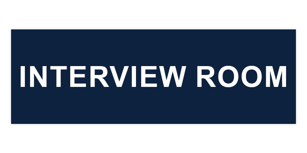 Basic Interview Room Sign (Navy Blue / White) - Large - Walmart.com