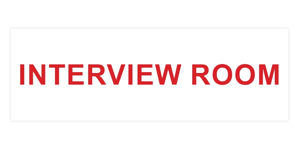 Basic Interview Room Sign (White/Red) - Large - Walmart.com