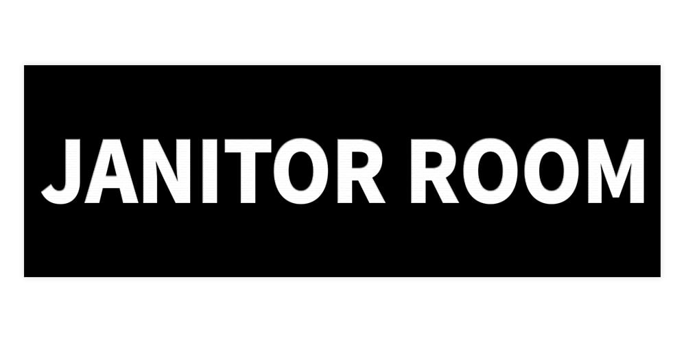 Basic Janitor Room Sign (Black) - Large - Walmart.com