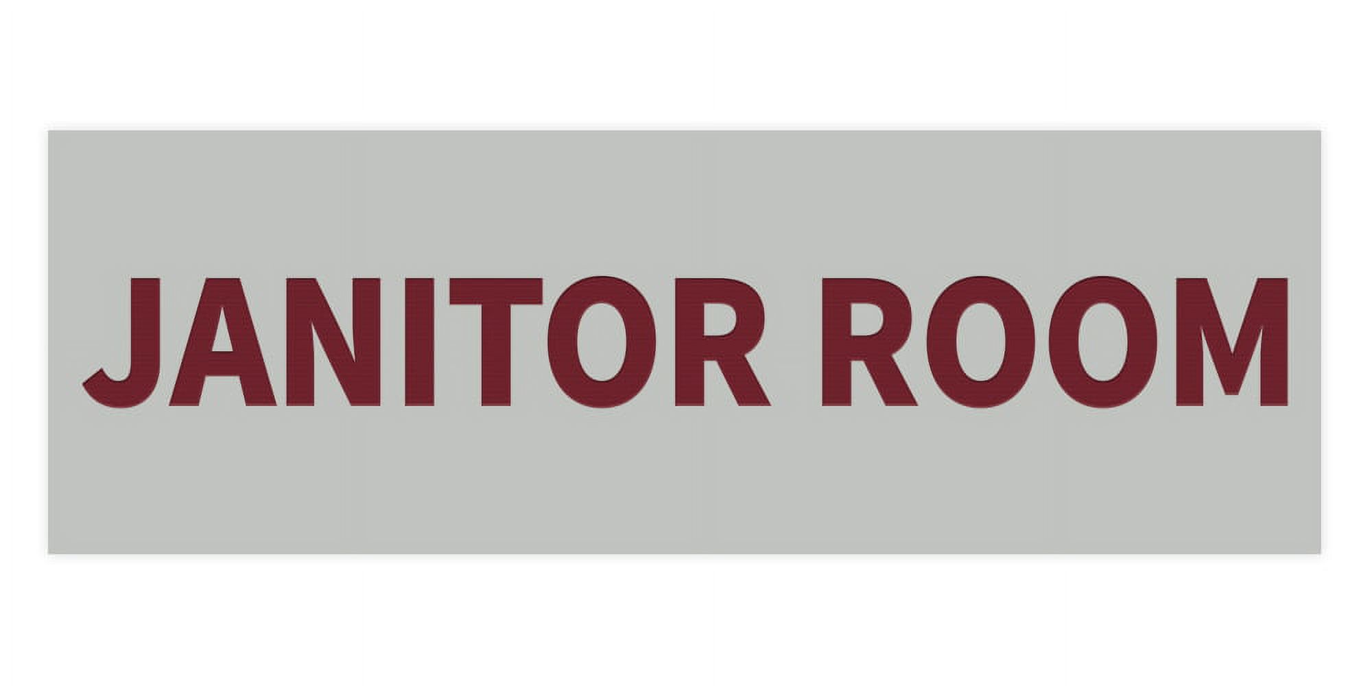 Basic Janitor Room Sign (Light Grey / Burgundy) - Large - Walmart.com