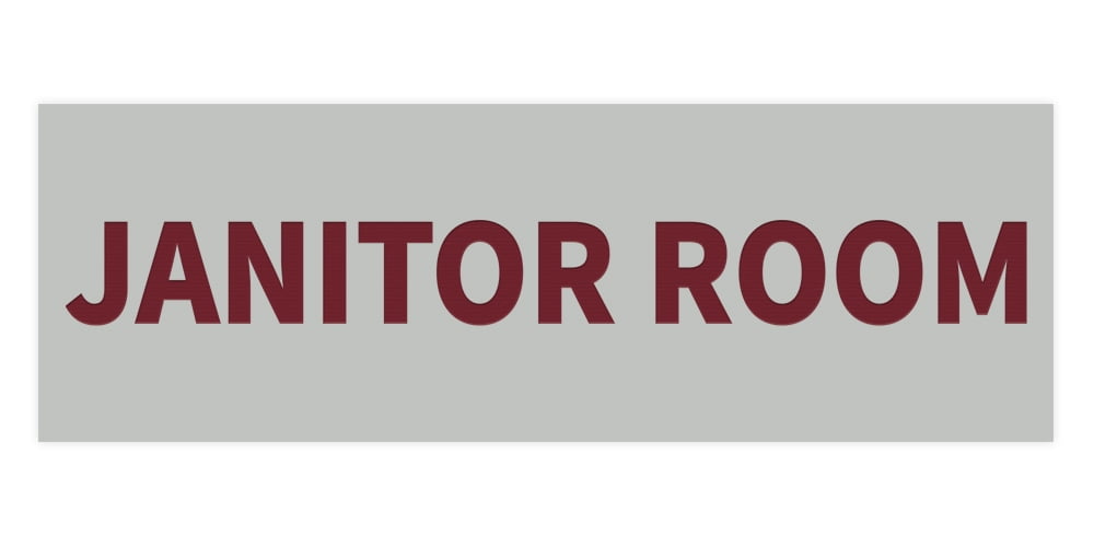 Basic Janitor Room Sign (Light Grey / Burgundy) - Small - Walmart.com