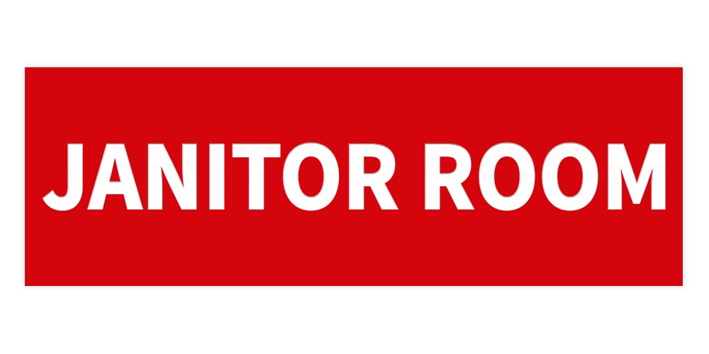 Basic Janitor Room Sign (Red) - Small - Walmart.com