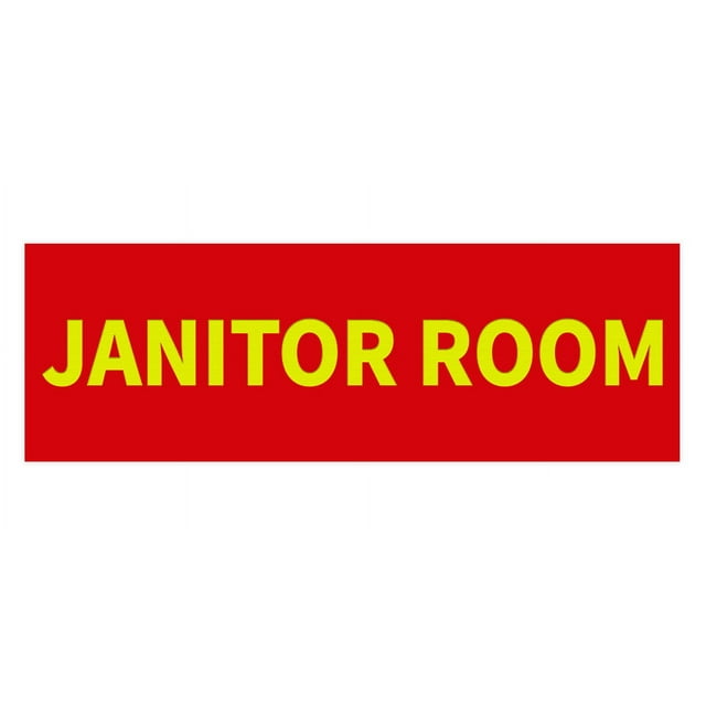 Basic Janitor Room Sign (Red/Yellow) - Large - Walmart.com
