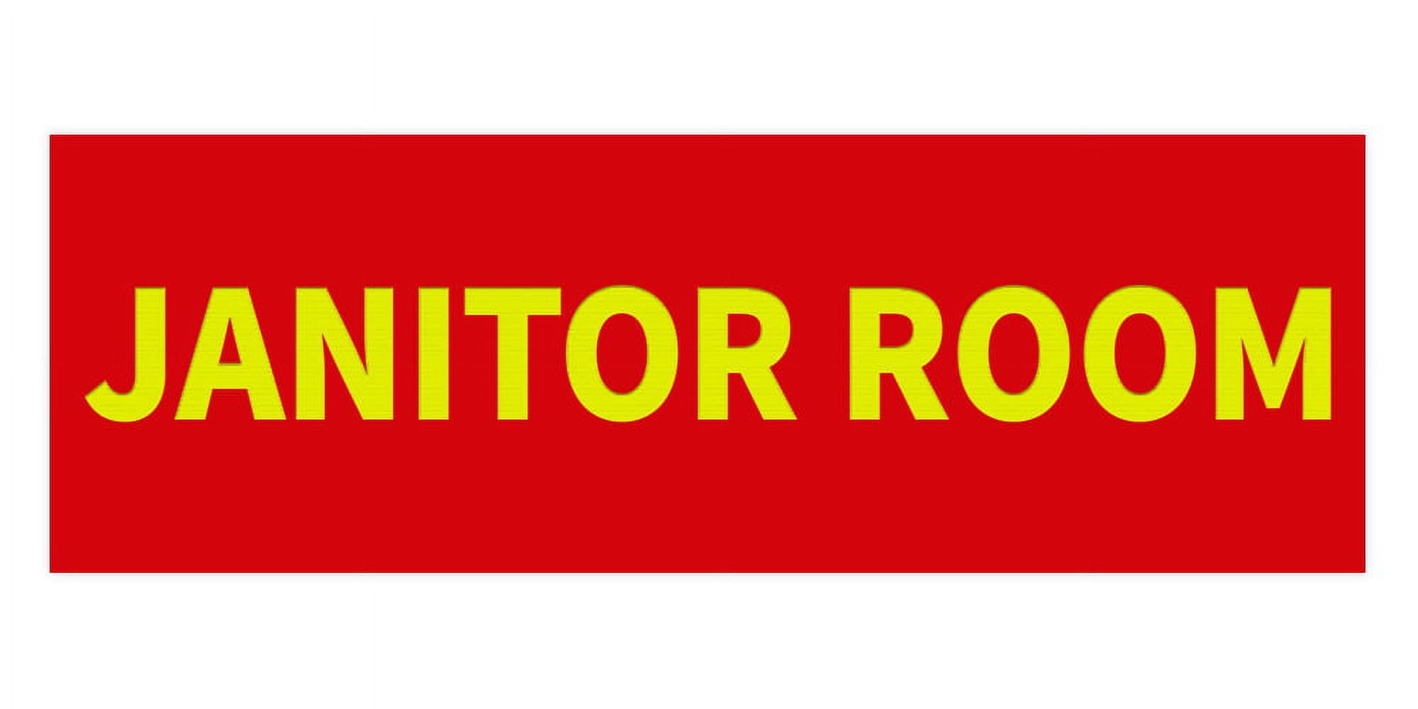 Basic Janitor Room Sign (Red/Yellow) - Small - Walmart.com