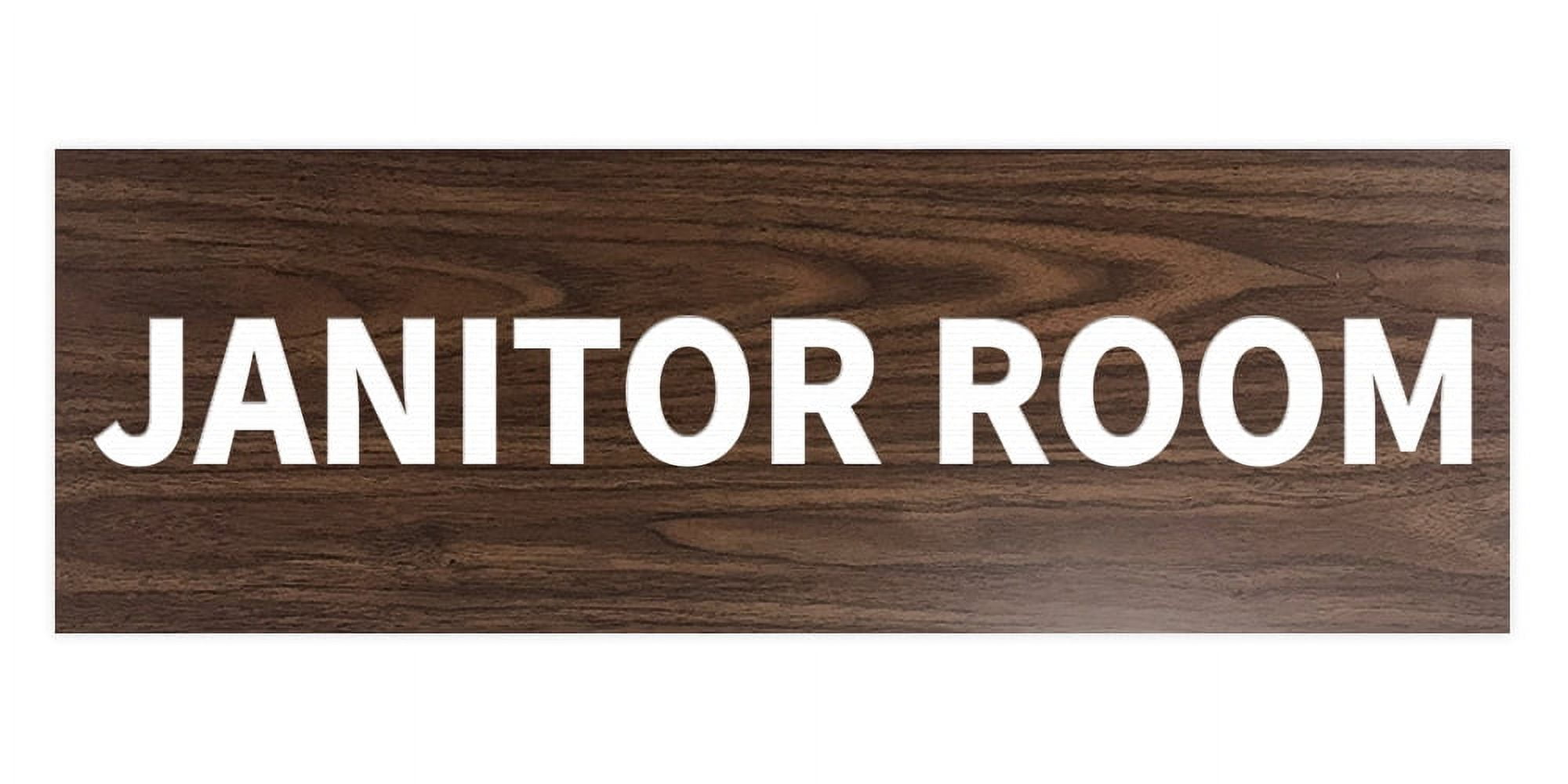 Basic Janitor Room Sign (Walnut) - Large - Walmart.com