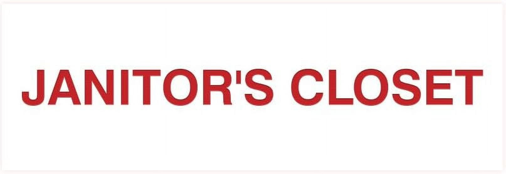 Basic Janitor's Closet Door/Wall Sign - White/Red - Large - Walmart.com