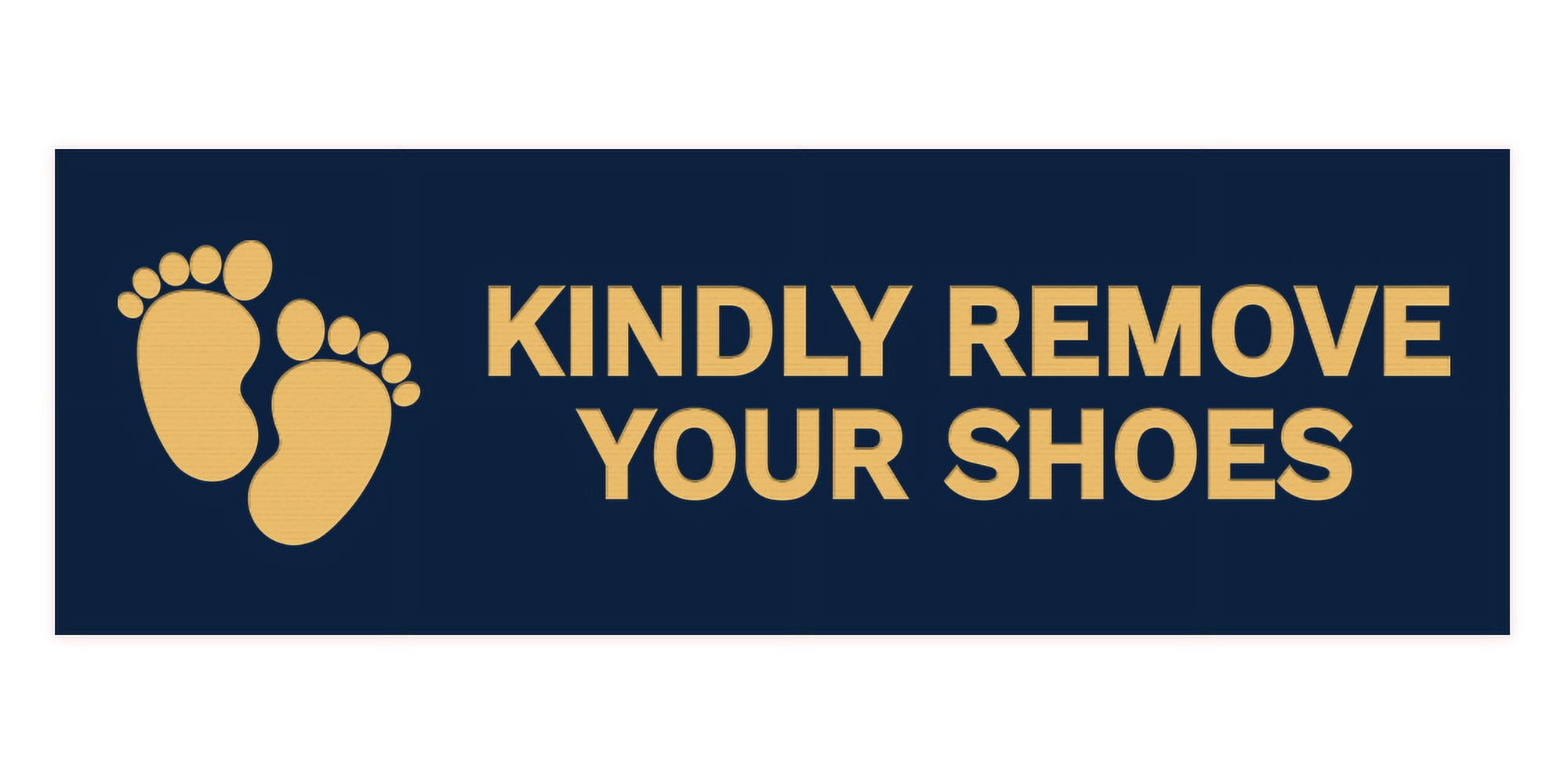 Basic Kindly Remove Your Shoes Sign (Navy Blue/Gold) - Large - Walmart.com