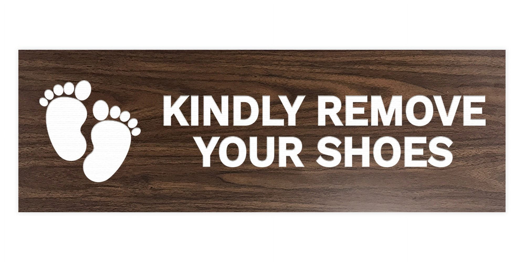 Basic Kindly Remove Your Shoes Sign (Walnut) - Medium - Walmart.com