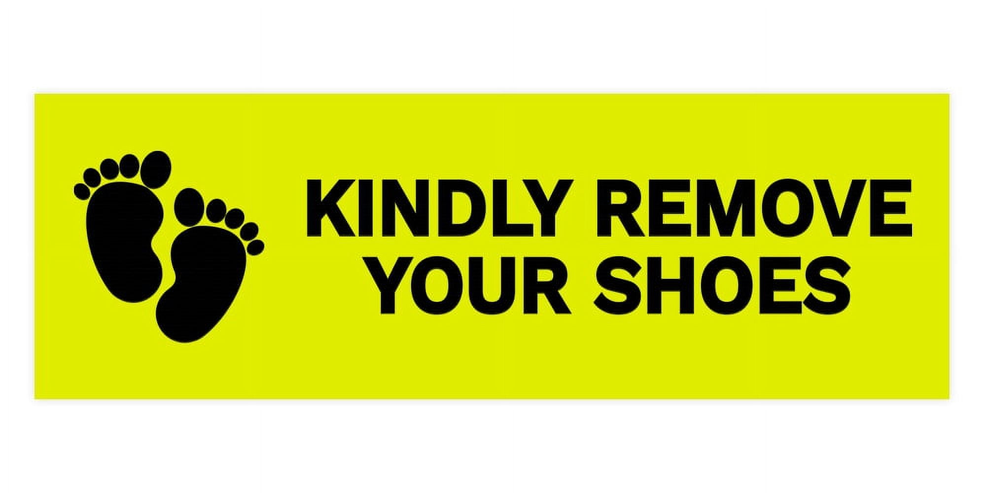 Basic Kindly Remove Your Shoes Sign (Yellow / Black) - Large - Walmart.com