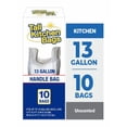 Basic Kitchen Trash Bags, 13 Gallon, Handle, 10 Bags - Walmart.com