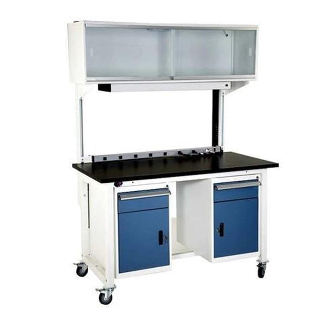 Basic Lab Workstation, Model LHD, Stainless Steel, Textured White Frame ...