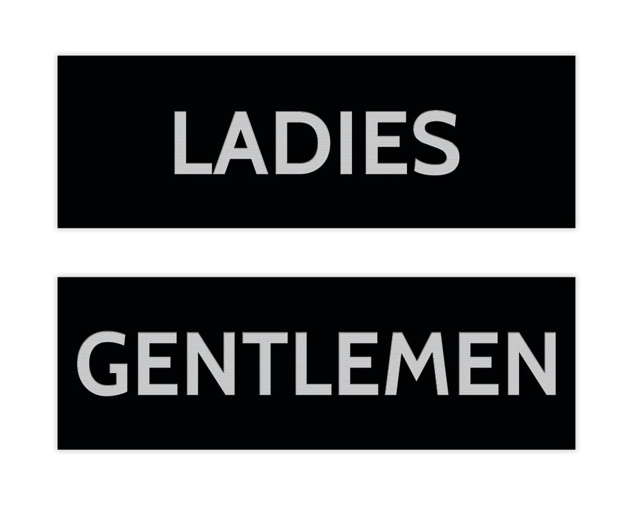 Basic Ladies and Gentlemen Sign Set (Black / Silver) - Medium - Walmart.com
