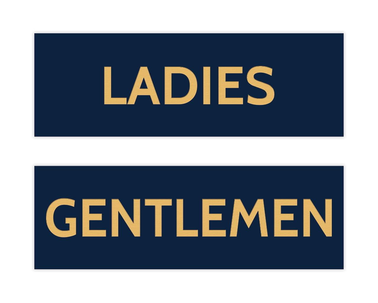 Basic Ladies and Gentlemen Sign Set (Navy Blue/Gold) - Large - Walmart.com