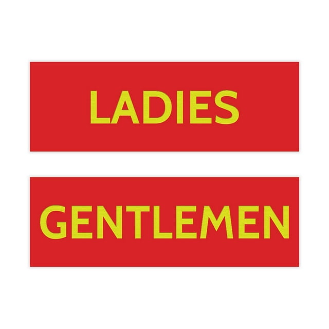 Basic Ladies and Gentlemen Sign Set (Red/Yellow) - Medium - Walmart.com