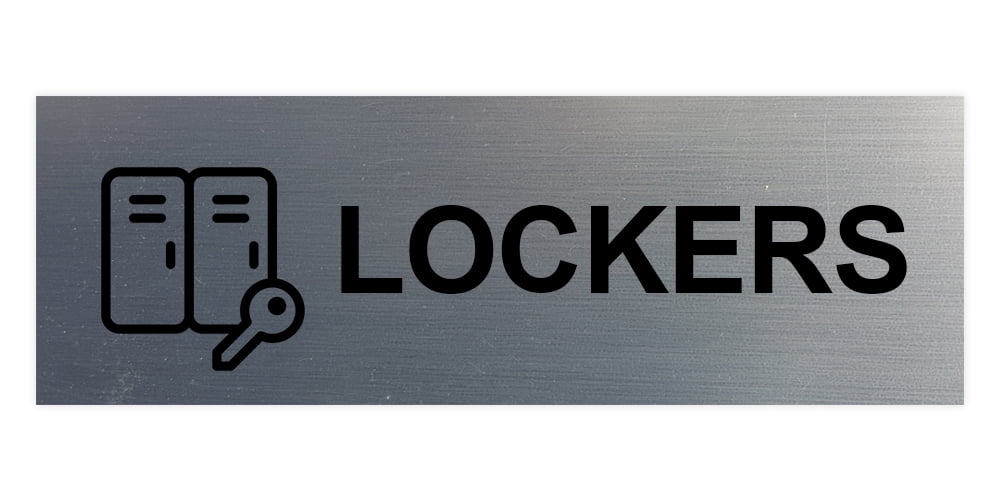 Basic Lockers Sign (Brushed Silver) - Large - Walmart.com