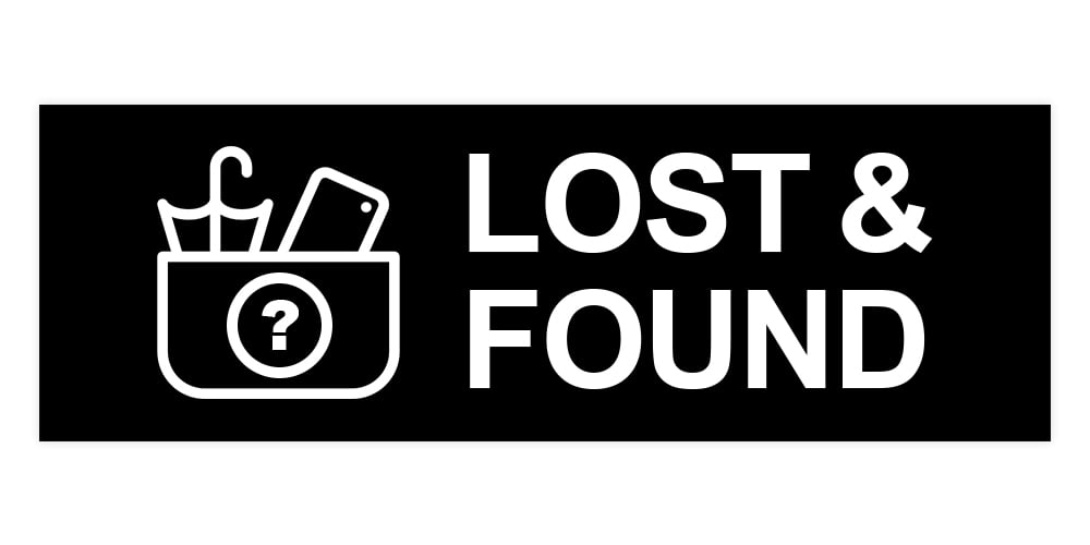 Large Basic Lost And Found Sign in Black - Ideal for Office Door and ...