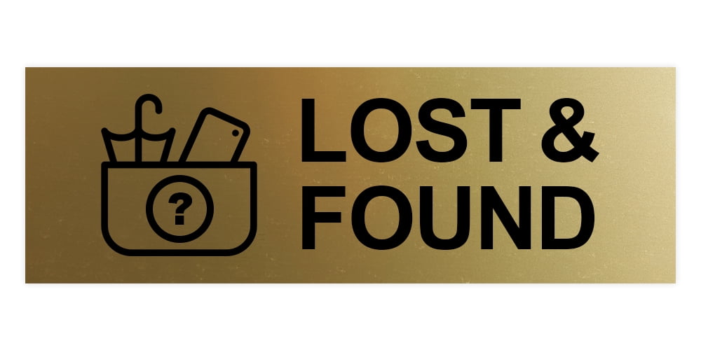 Basic Lost And Found Sign (Brushed Gold) - Small - Walmart.com
