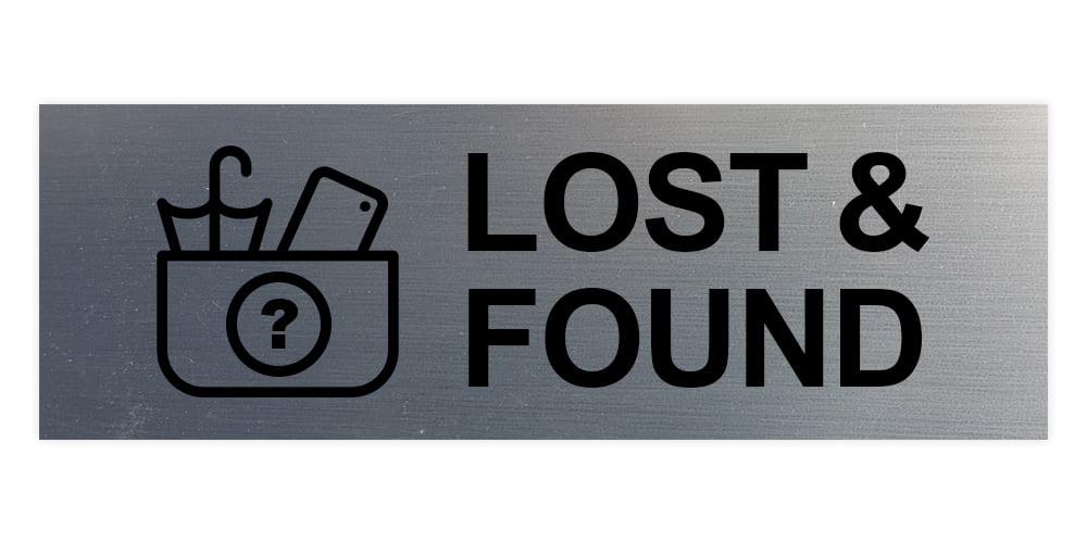 Basic Lost And Found Sign (Brushed Silver) - Large - Walmart.com