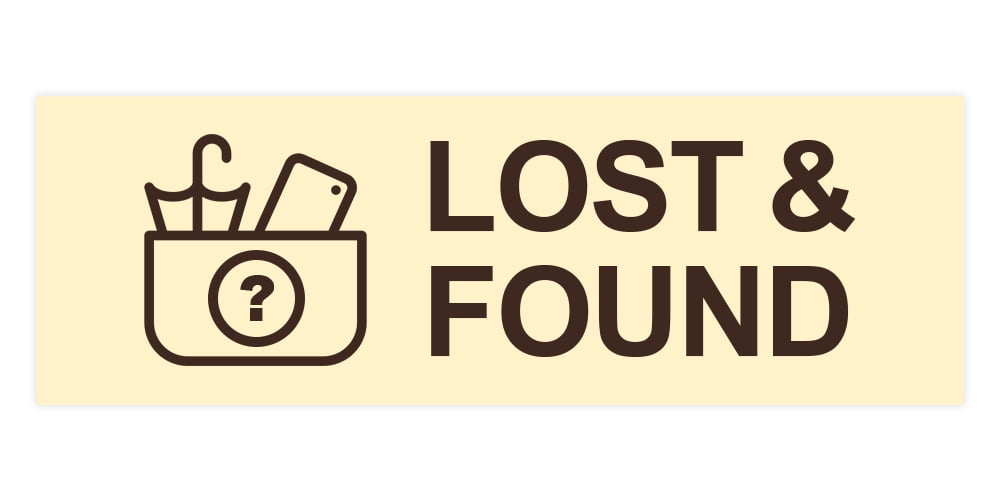 Basic Lost And Found Sign (Ivory/Dark Brown) - Medium - Walmart.com
