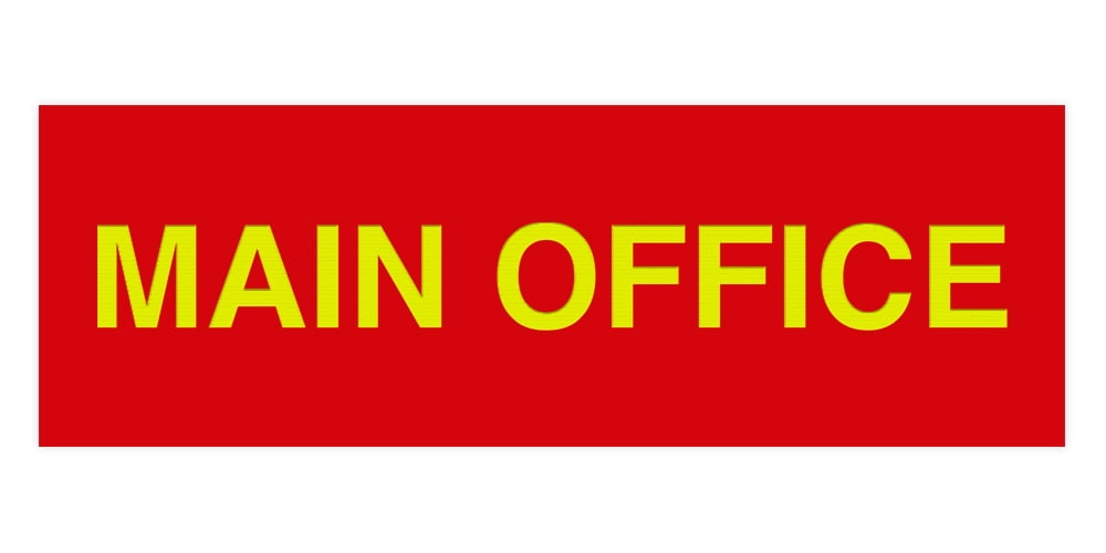 Basic Main Office Sign (Red/Yellow) - Large - Walmart.com