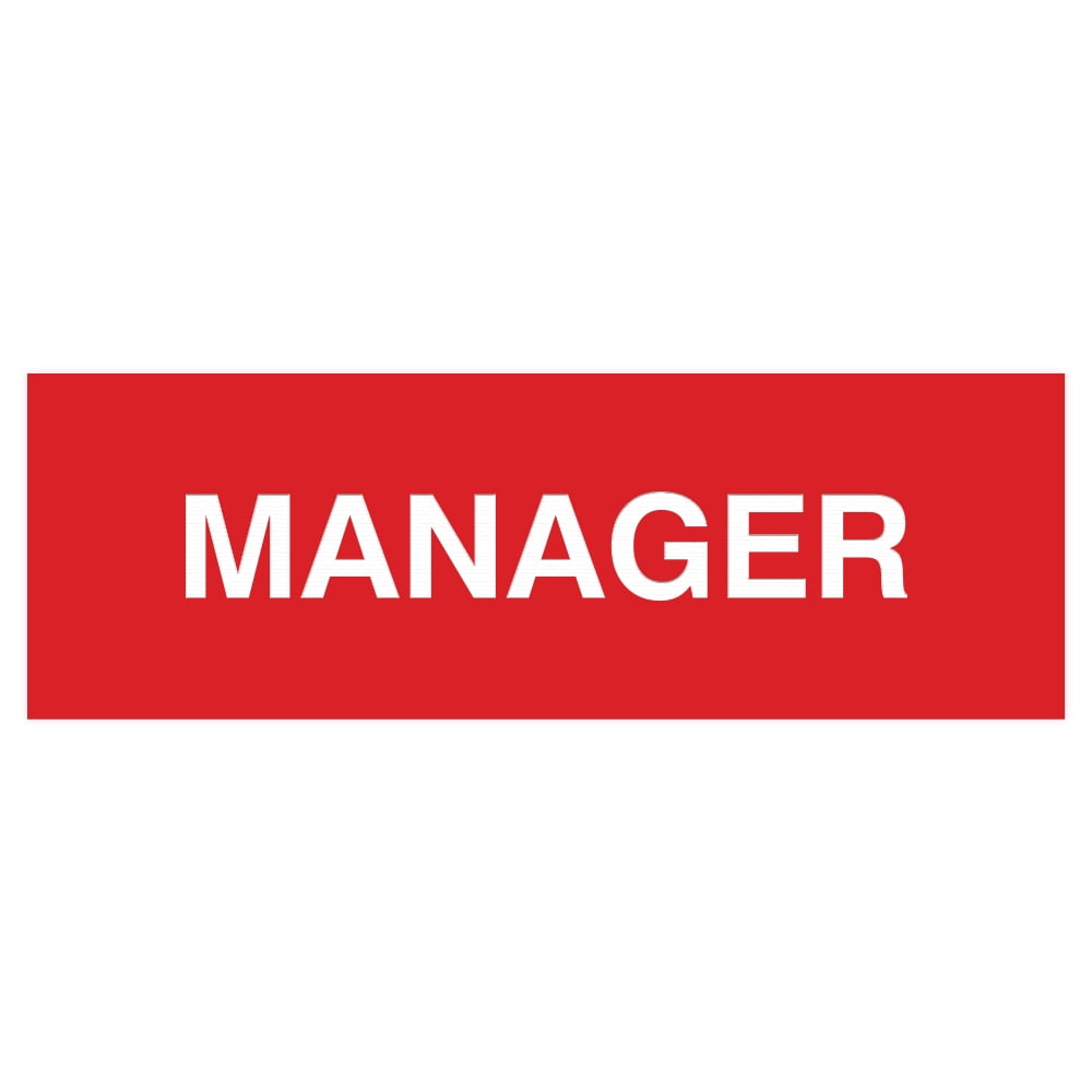 Basic Manager Sign (Red) - Small - Walmart.com