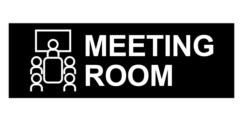 Basic Meeting Room Sign (Black) - Small - Walmart.com