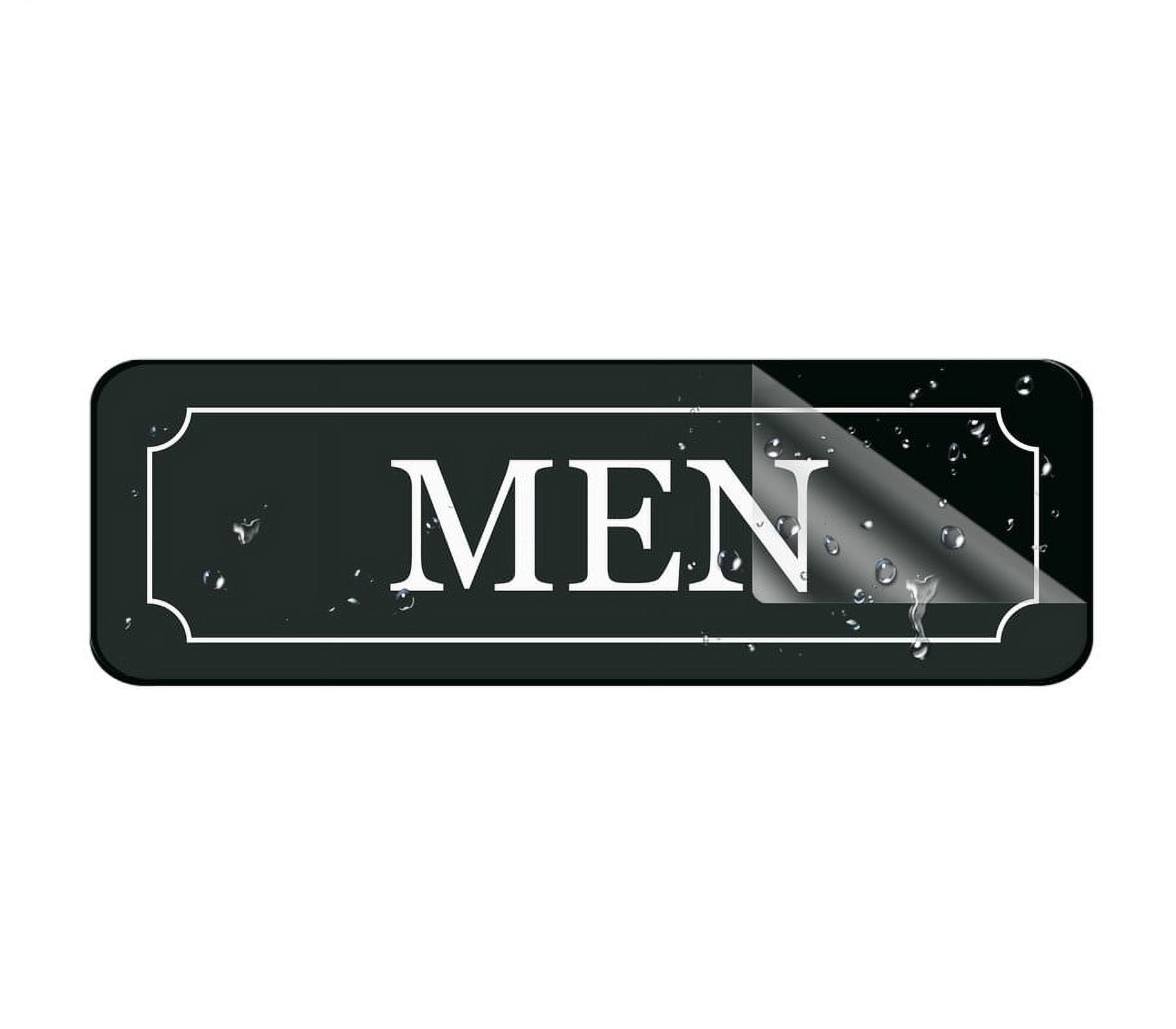 Basic Men Sign Set 10X3 Inch Guest Room Sign Acrylic Self-Stick Door ...