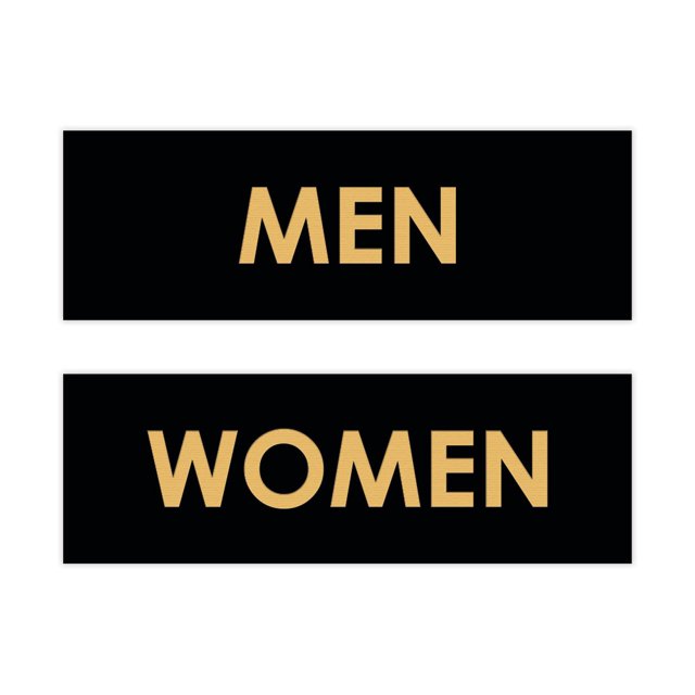 Basic Men Women Sign Set (Black /Gold) - Small - Walmart.com